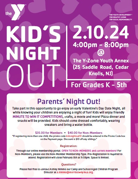 Kids Night Out – Registration is Open – The Greater Morristown YMCA